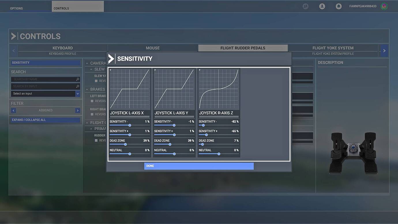 Logitech Flight Yoke System and Rudder Pedals controls, commands and ...