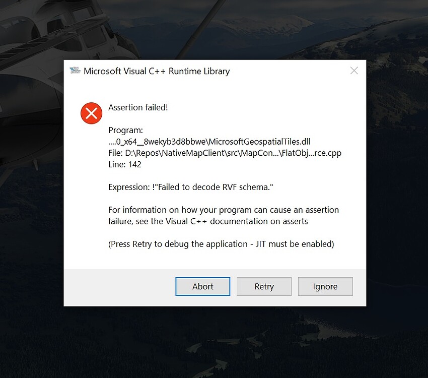 C Assertion Error Tech Talk Microsoft Flight Simulator Forums