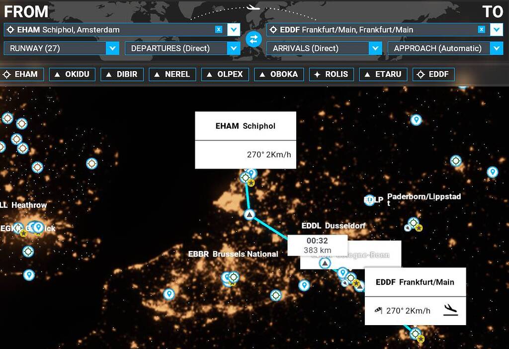 Route planning in world map - SID and STAR are not automatically filled ...