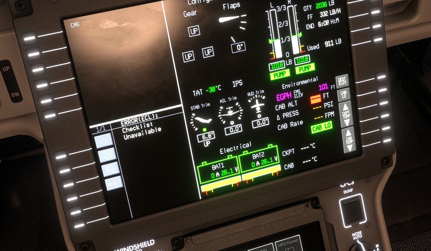 PC-24 - Pressurization and Reference Speeds and Checklist not set ...
