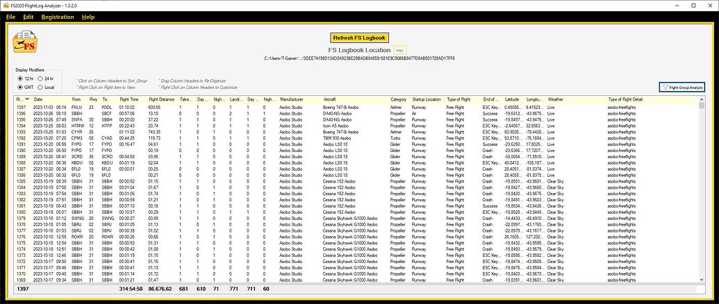 Logbook Analyzer - Tools & Utilities - Microsoft Flight Simulator Forums