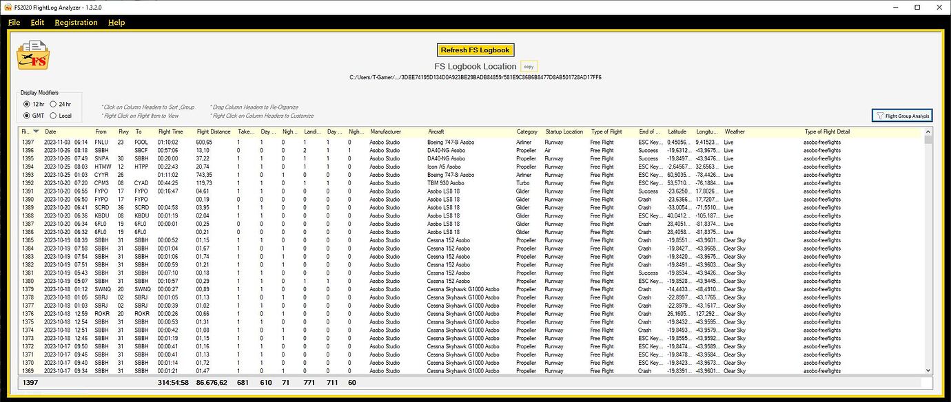 Logbook Analyzer - Tools & Utilities - Microsoft Flight Simulator Forums