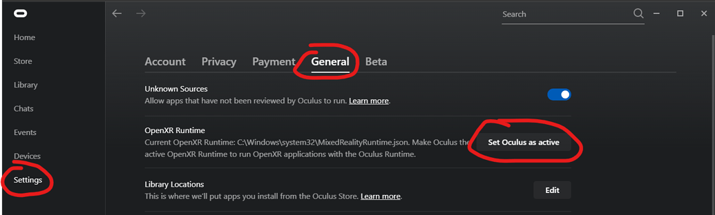 OpenXR Registry settings for switching between Oculus Quest 2 and HP ...