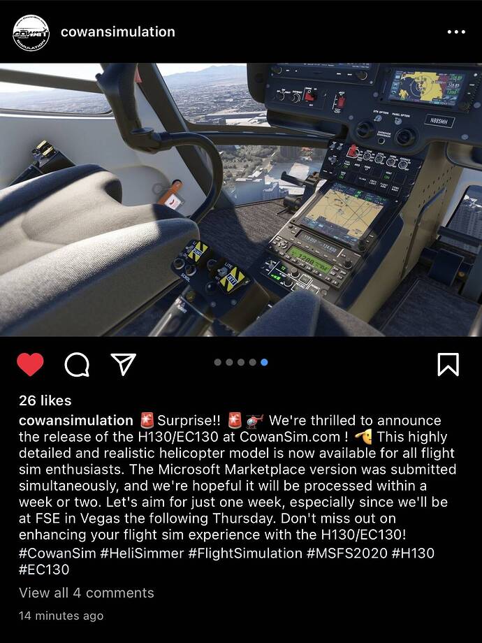 Cowan Simulation EC130 / H130 - Aircraft - Microsoft Flight Simulator Forums