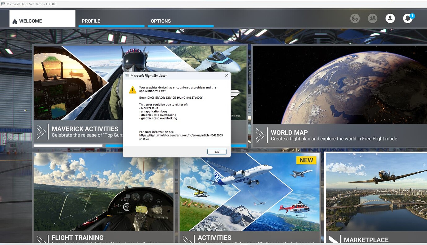 ERROR Crash: msfs error: dxgi_error_device_hung (0x887a0006) - Page 2 - Crashes (CTDs ...