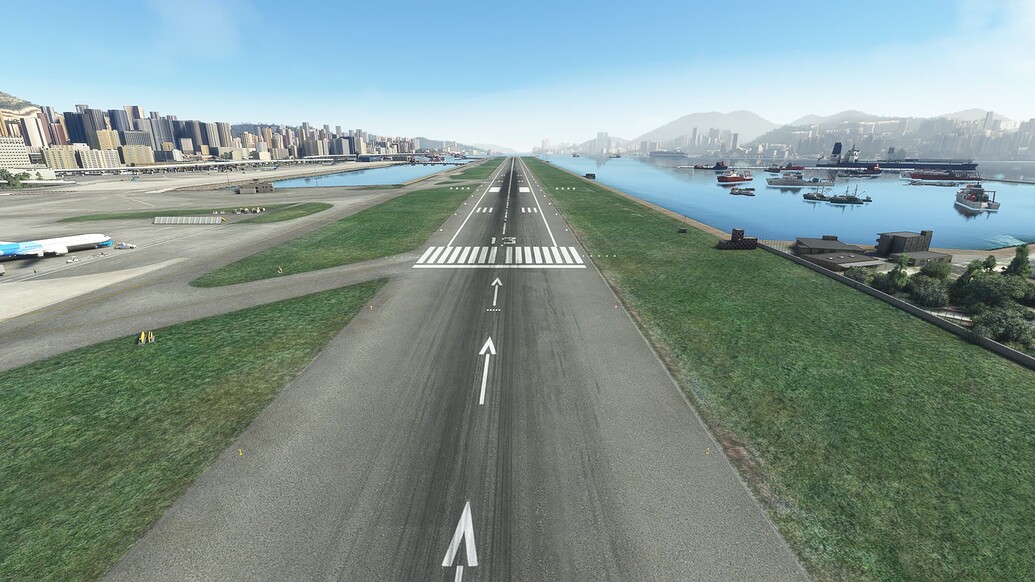 Microsoft VHHX Kai Tak has trees on runway 13 - World Discovery ...