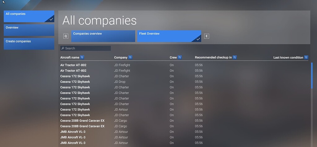 Fleet Overview - Missing/wrong data - User Interface & Activities - Microsoft Flight Simulator ...