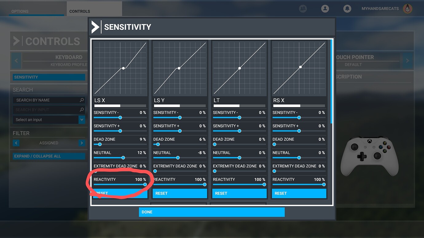 Reactivity Setting for Xbox Controller ( MFS 2024 ) - User Interface ...