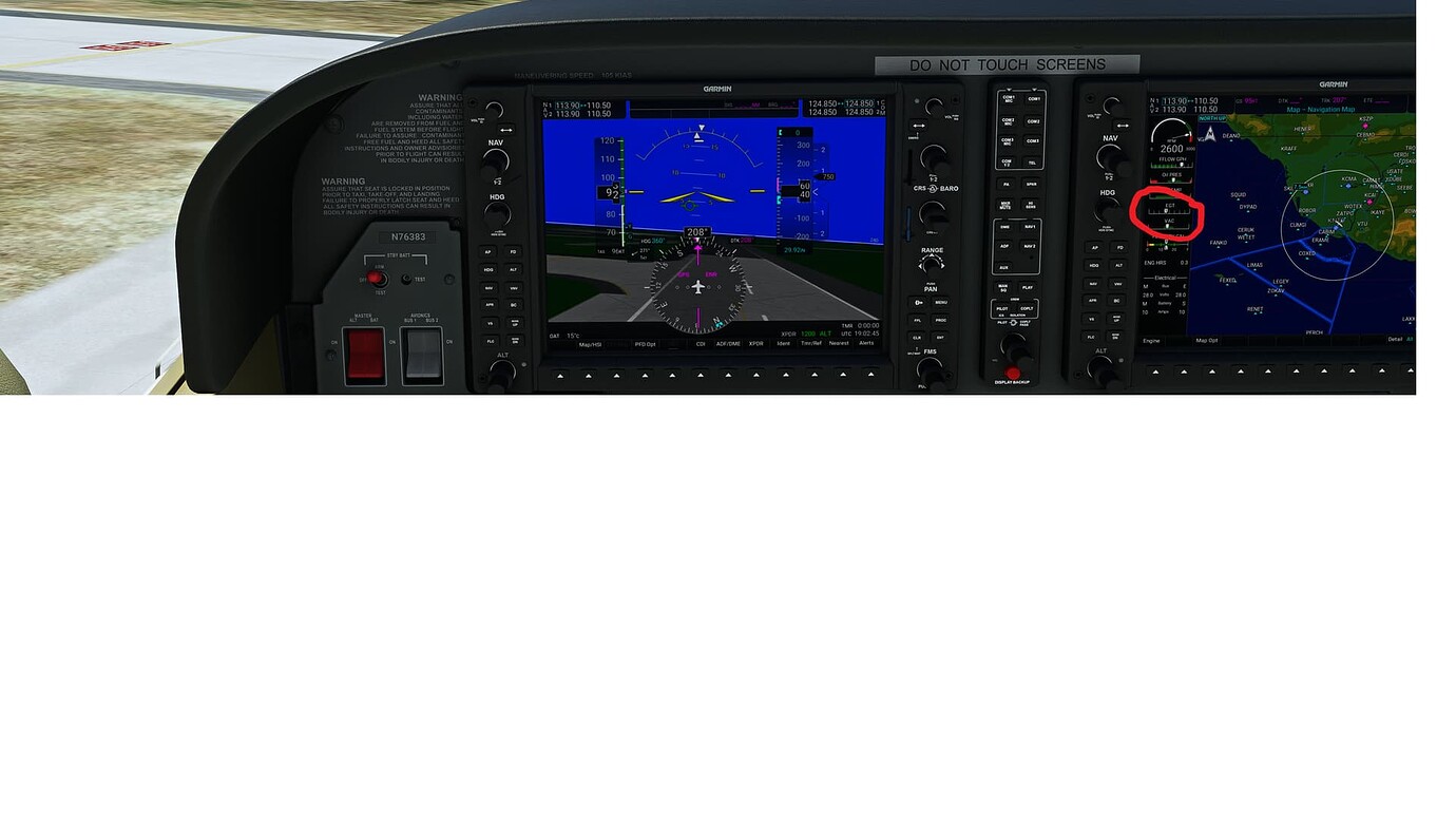 Exhaust Gas Temperature (EGT) gauge in both the C172 Glass and steam variants reads 0. EGT ...