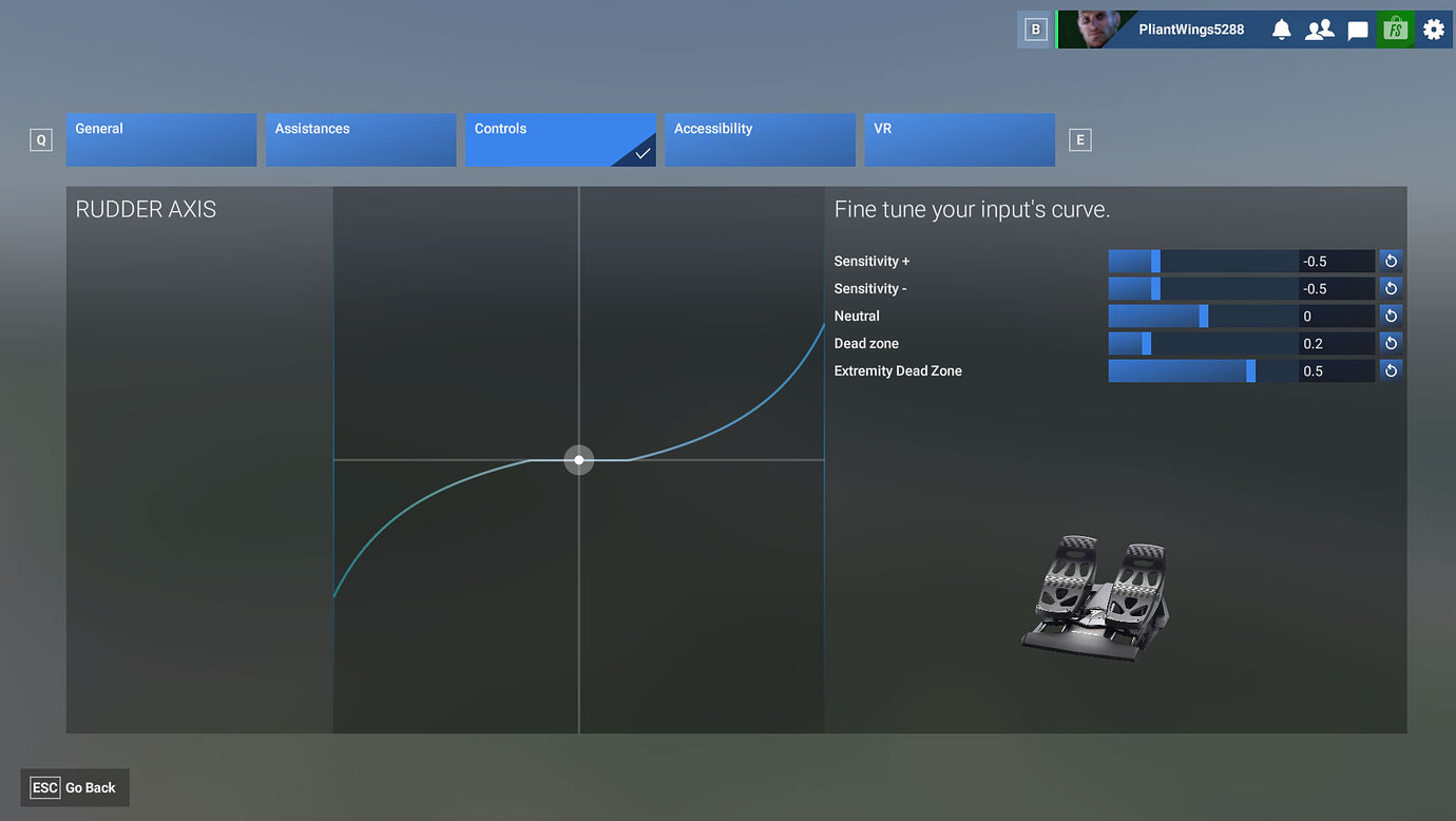 [MSFS2024][SOLVED] Thrustmaster T.Flight Rudder Sensitivity - Hardware & Peripherals - Microsoft ...