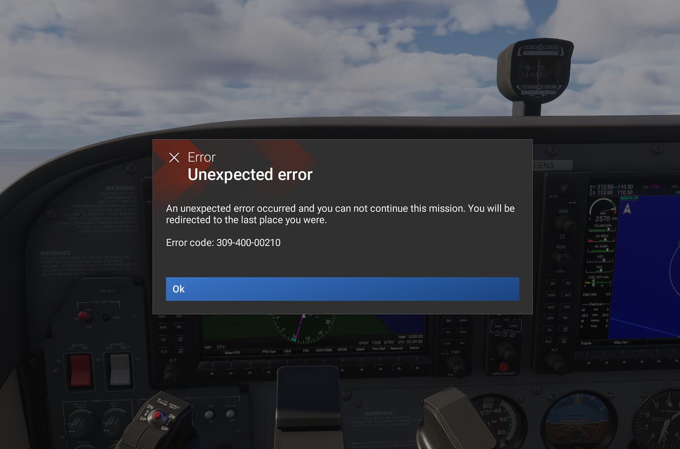Mission - Unexpected error occurred - Error Code: 309-400-00201 - User Interface & Activities ...