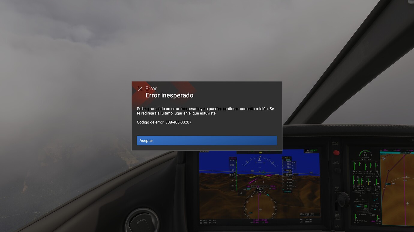 Mission - Unexpected error occurred - Error Code: 309-400-00201 - User ...