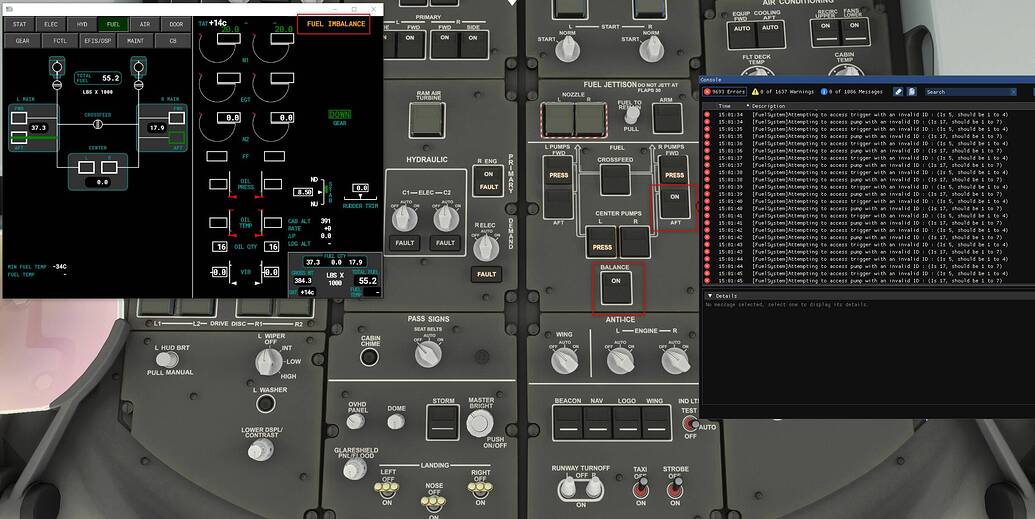 B787 Fuel Balance System Broken after last update - Resolved ...