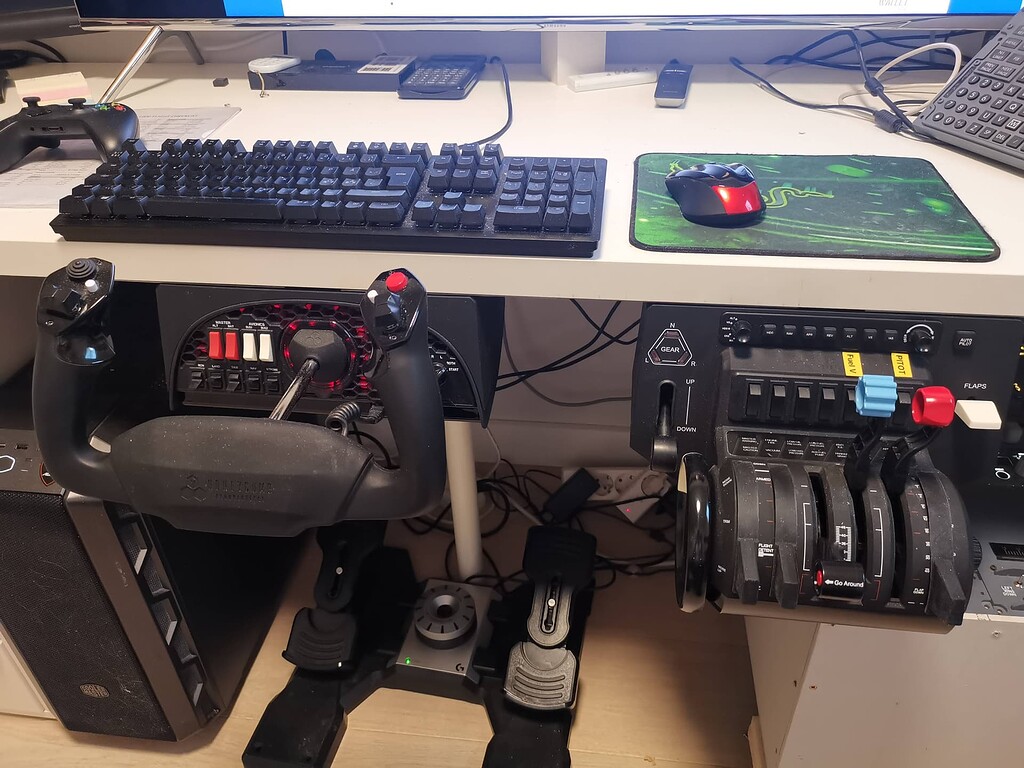 Honeycomb Yoke and Throttle mounted under desktop - Hardware ...