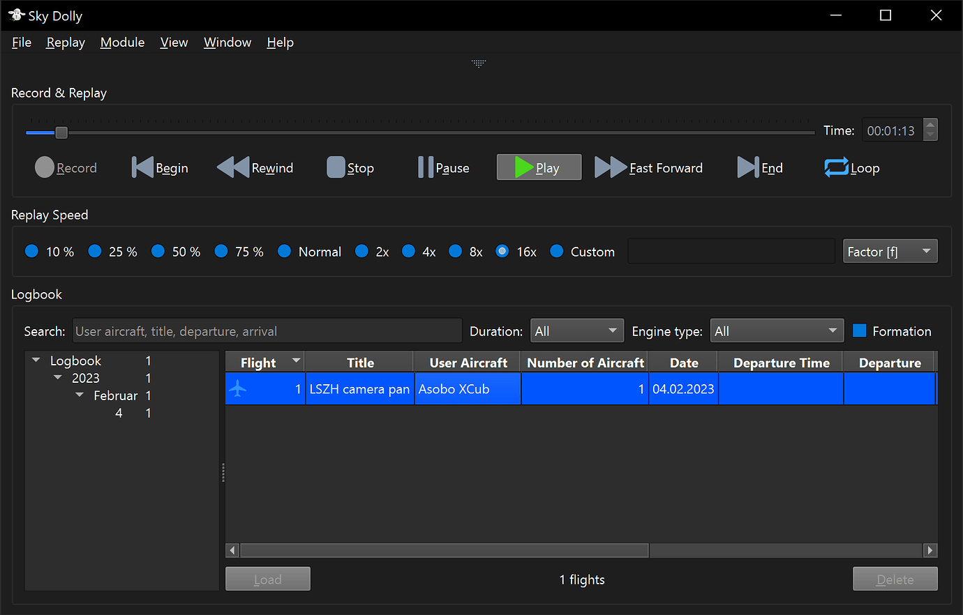Sky Dolly v0.19 - Free Flight Recorder & Replay, Location Management ...