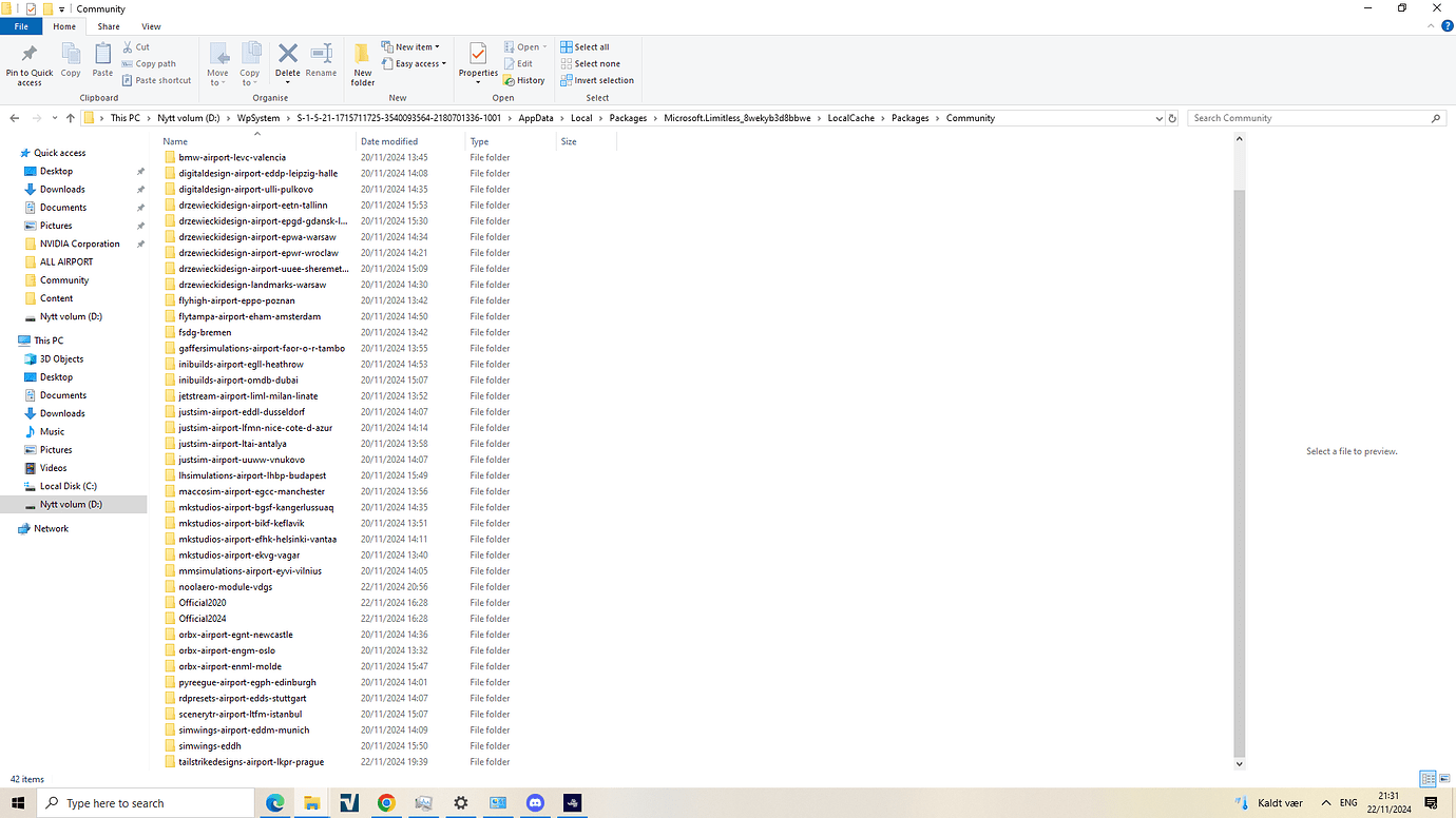 Nothing Copied to New MSFS 2024 Community Folder on F: drive shows up in library - Install ...