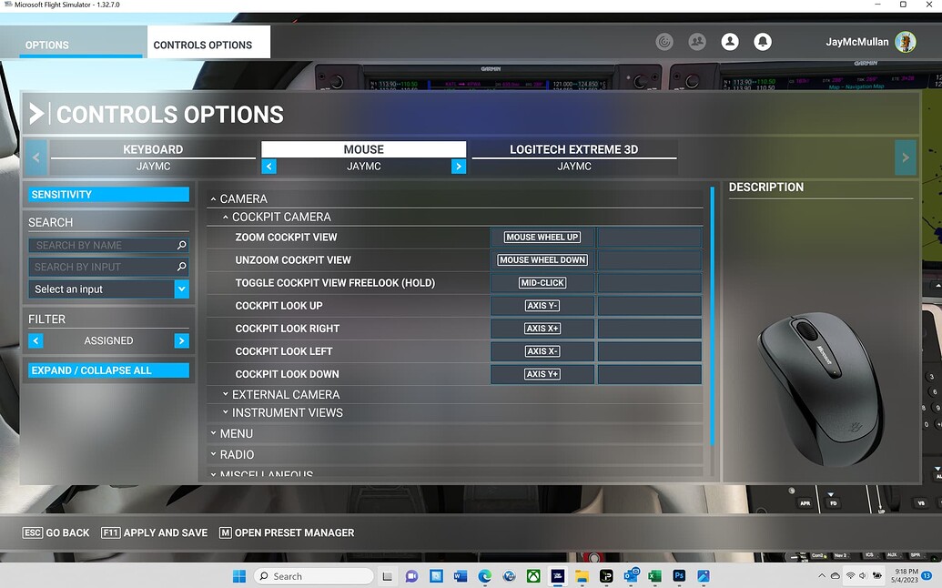 Mouse and Cockpit Camera - Hardware & Peripherals - Microsoft Flight ...
