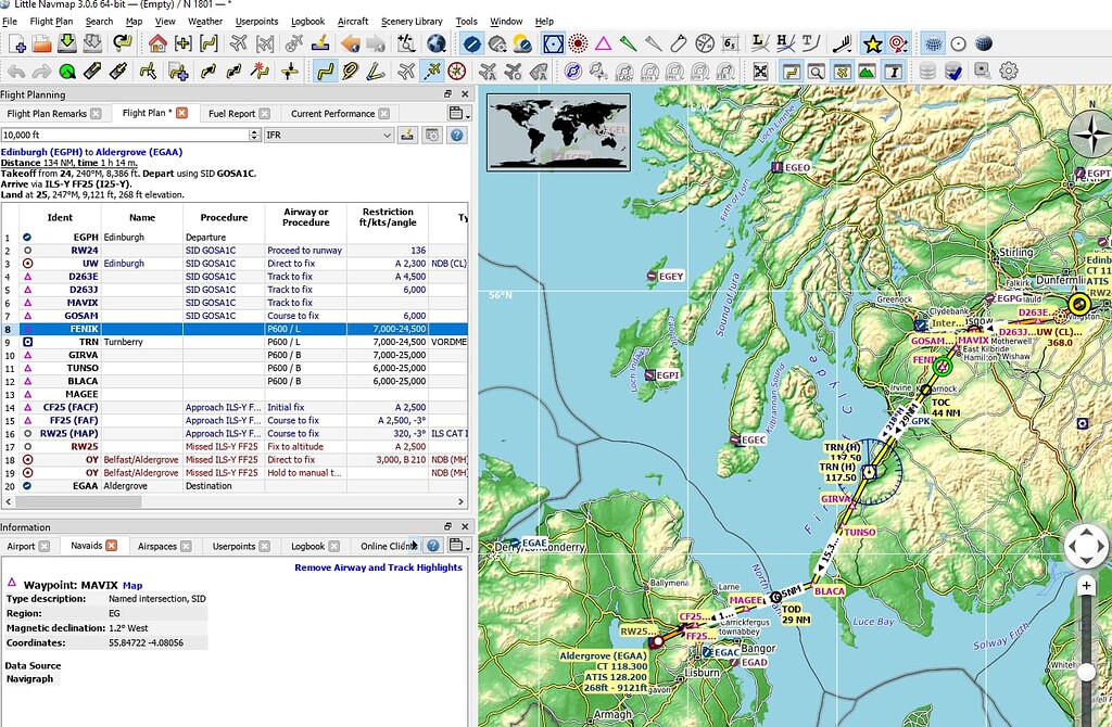 Littenavmaps & flight Plan - ATC, Traffic & NAVAIDs - Microsoft Flight ...