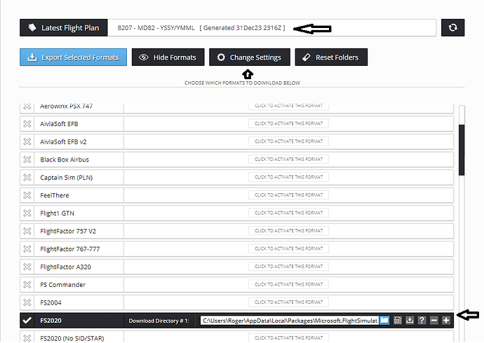 Cant access Simbrief integration on ATR-72 or A320ceo - Aircraft ...