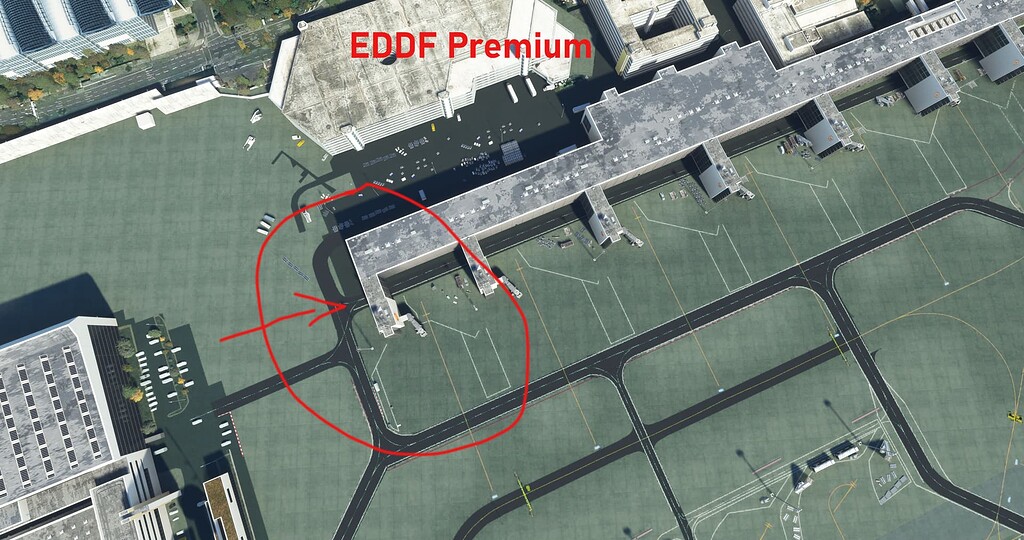 EDDF Premium - wrong terminal positioning at gates A - Scenery and ...