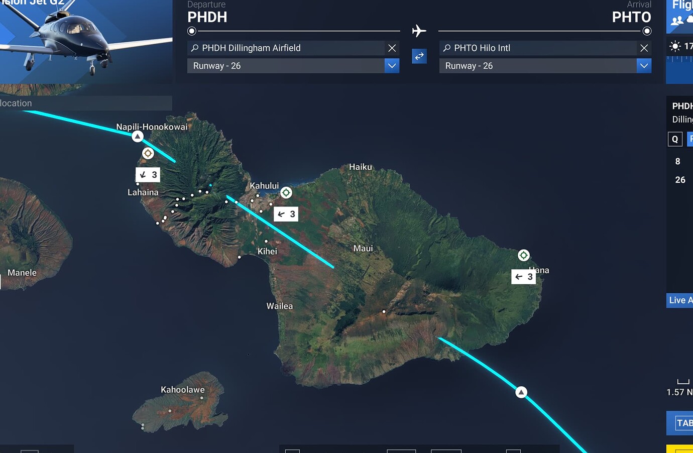 Free flight route line goes through terrain - ATC, Traffic & NAVAIDs ...