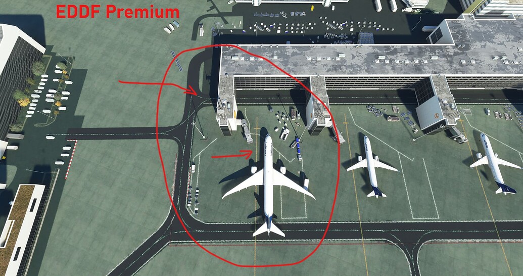 EDDF Premium - wrong terminal positioning at gates A - Scenery and ...