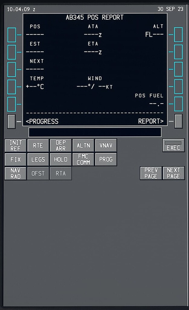 787-10 FMC - POS report page - Hardcoded Callsign - Aircraft & Systems ...