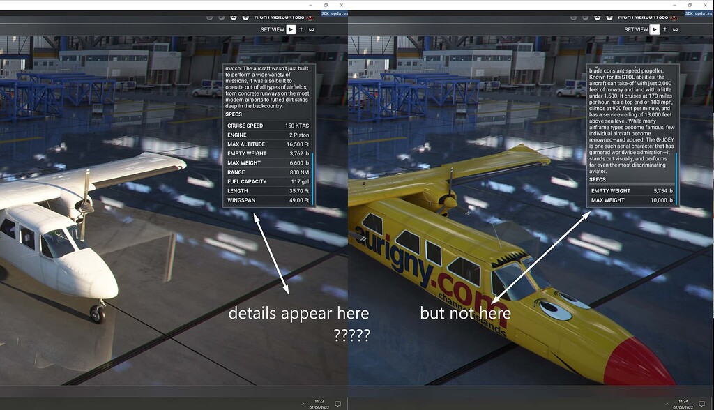 Where is specs data for hangar display? - SDK - Microsoft Flight Simulator Forums