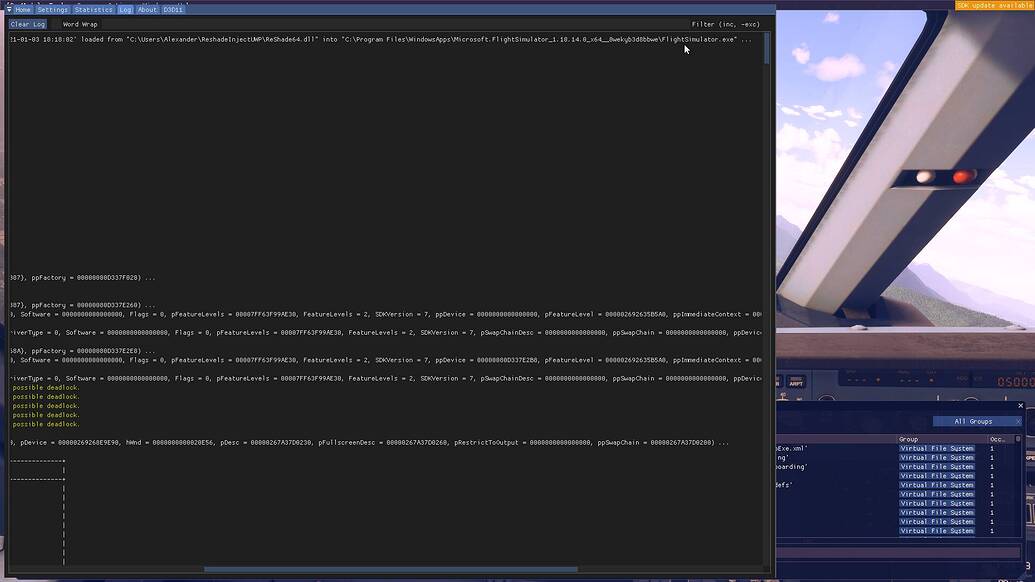 Installing ReShade on MS Store version of the MSFS2020 via "ReshadeForUWP" program by ...