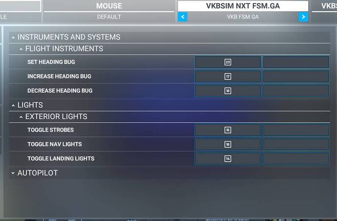 [Reference] MSFS Keybind Mapping for VKB FSM-GA Module - UPDATED for VNAV and HDG SYNC ...