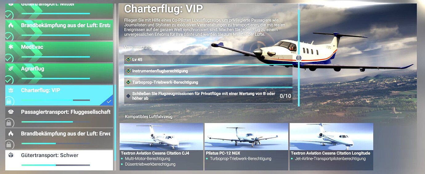 How to unlock charter VIP flight missions - User Interface & Activities ...