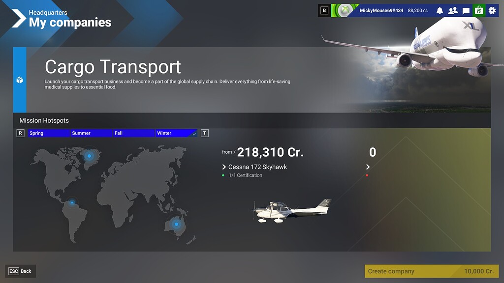 Create company greyed out - User Interface & Activities - Microsoft Flight Simulator Forums