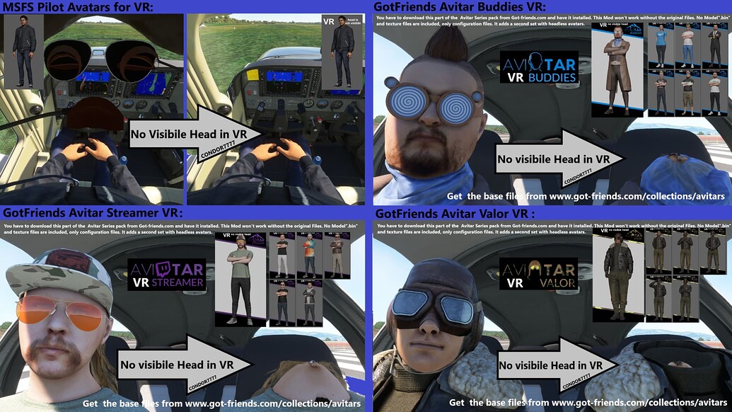 VR Pilot Avatar Superpack - Copilot and/or Pilot always visible in ...