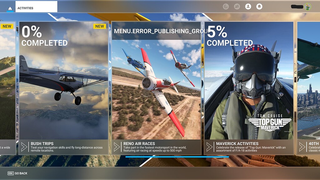 Reno showing menu.error_publishing_group - Page 2 - Resolved - Microsoft Flight Simulator Forums