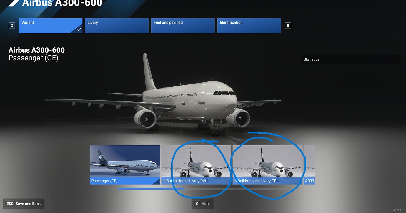 Aircraft liveries showing under the aircraft variants tab - User Interface & Activities ...