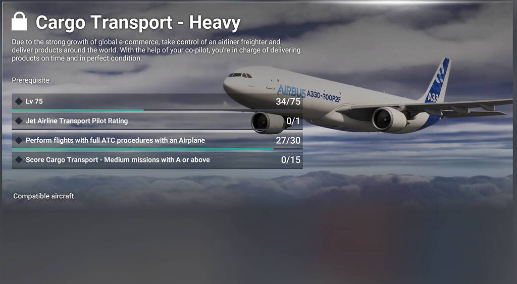 Heavy Cargo - No base sim plane for missions - User Interface & Activities - Microsoft Flight ...