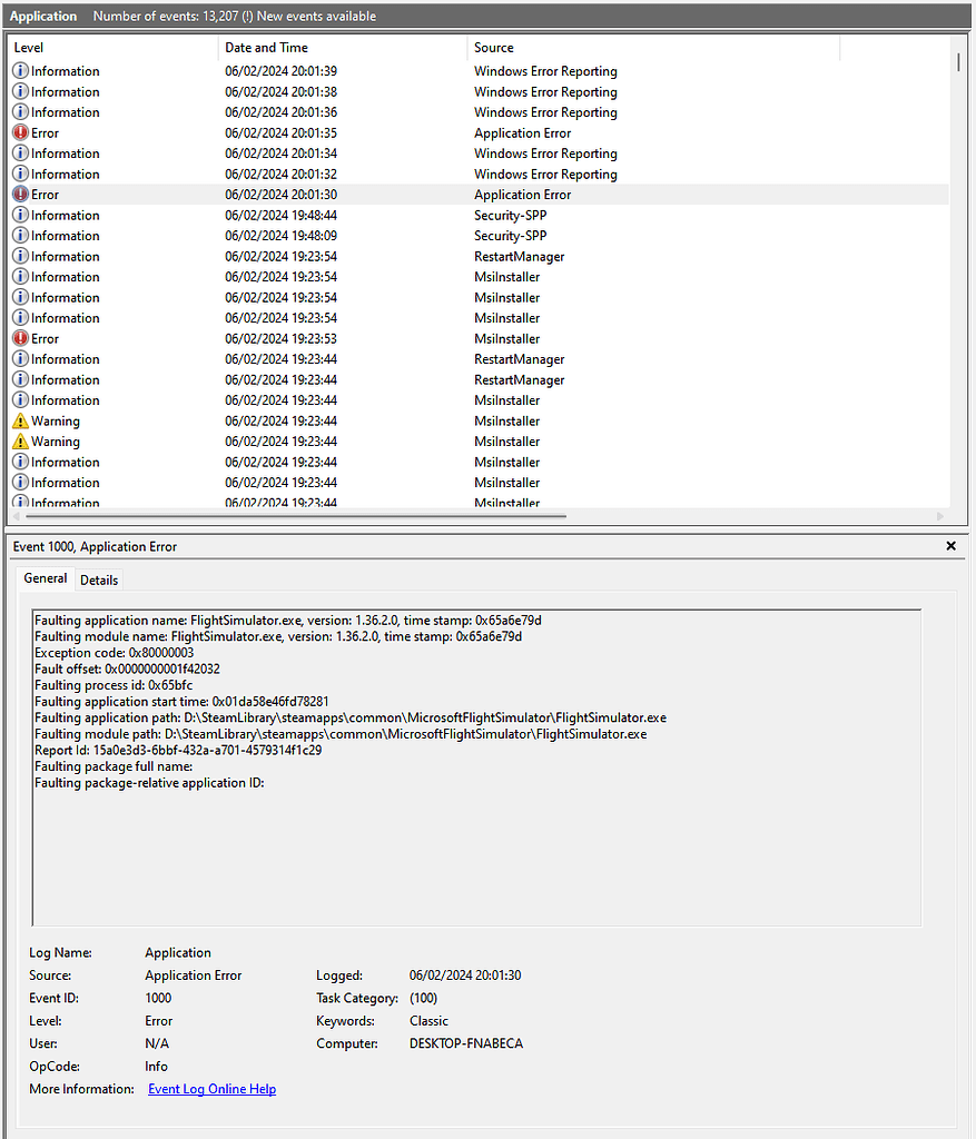 CTD on approach to EHAM - Crashes (CTDs) - Microsoft Flight Simulator Forums