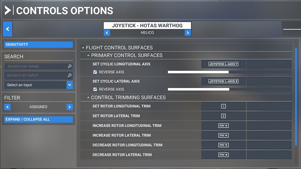 New axis binding for helicopters since 40th Anniversary build ...