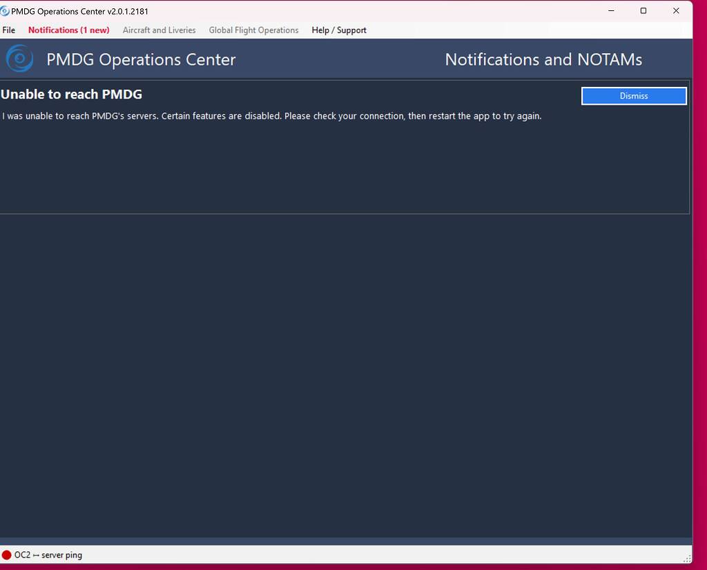 I tried to see if there are any updates using the pmdg-737-800 control ...