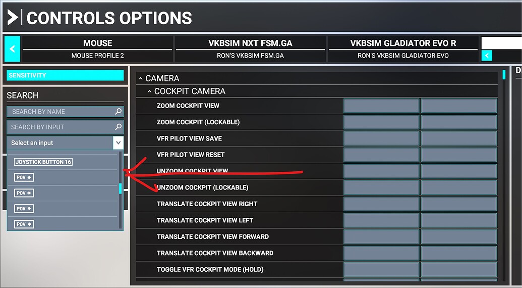 Thrustmaster T.16000M SFC stick buttons select and navigate through menus - Hardware ...