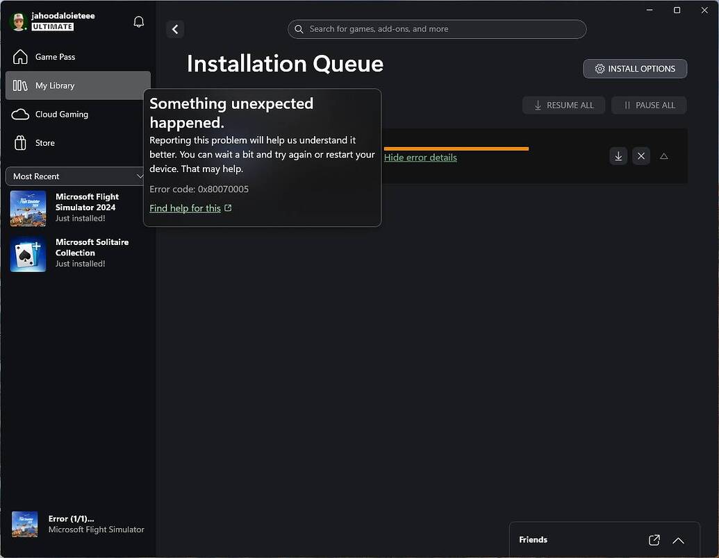 FS2024 Installation problems - Install, Performance & Graphics - Microsoft Flight Simulator Forums
