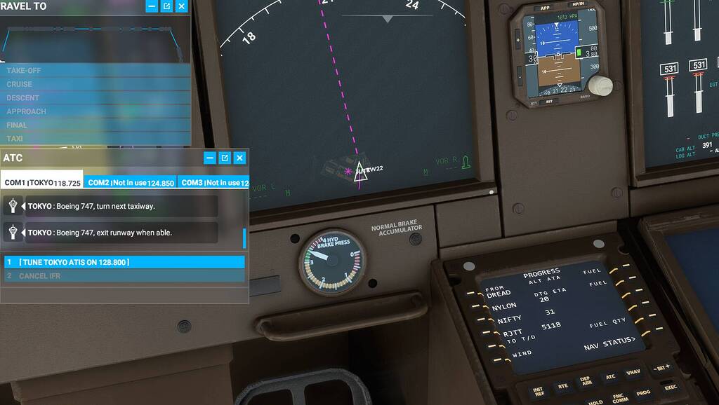 Travel to feature messes up the FMC - ATC, Traffic & NAVAIDs ...