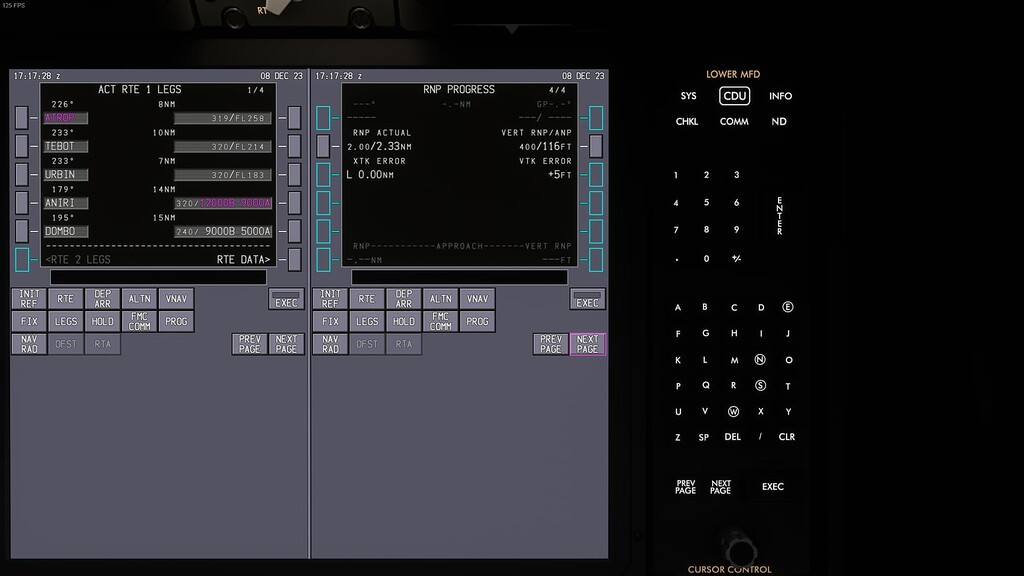 RNP + ANP Offset on Horizon 787-9 - Aircraft & Systems - Microsoft ...