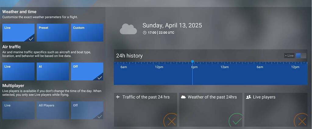 How to set up sim time to match real flights schedules? - Weather ...