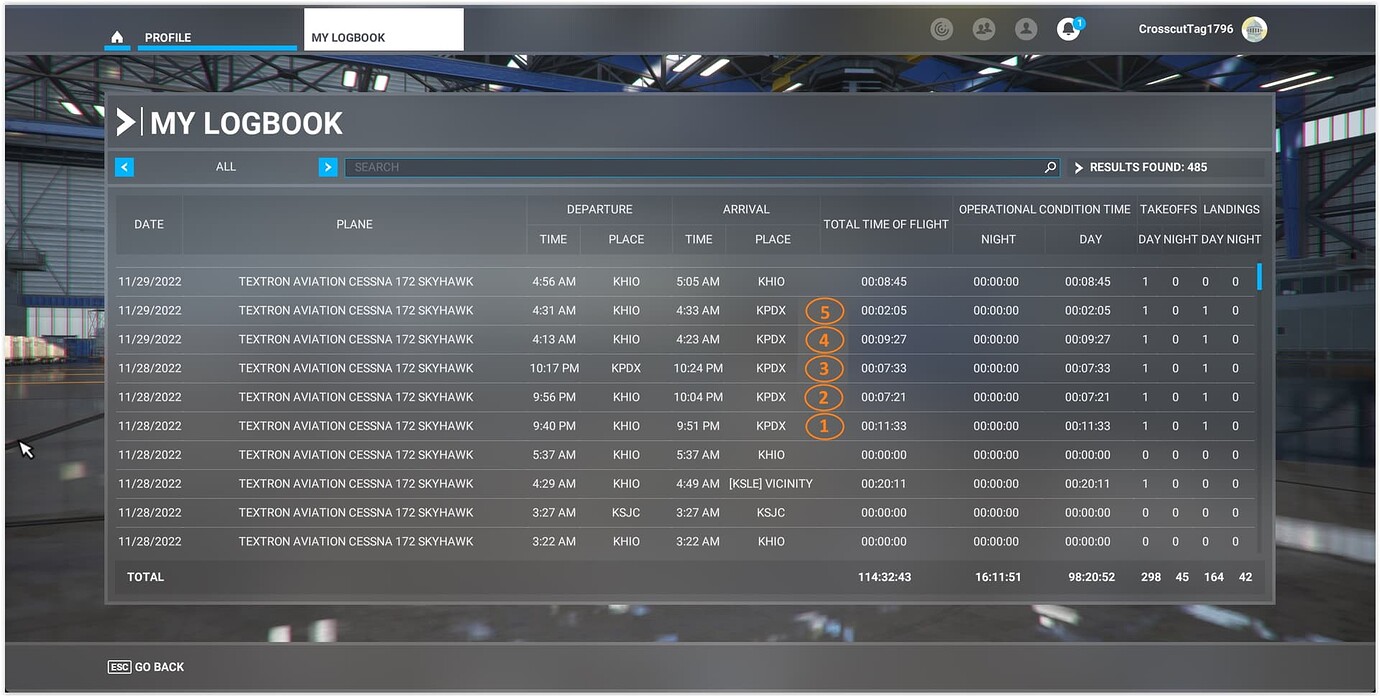 Logbook flight time entries affected by active pause - User Interface ...