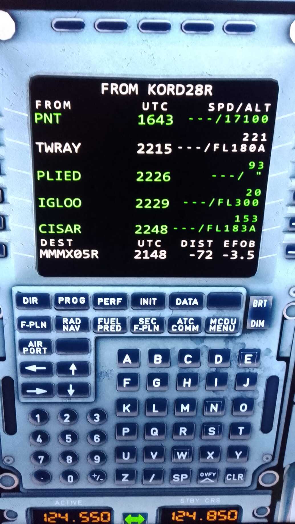 The MCDU on the A320neo and Latin VFR Airbus variants are not syncing ...