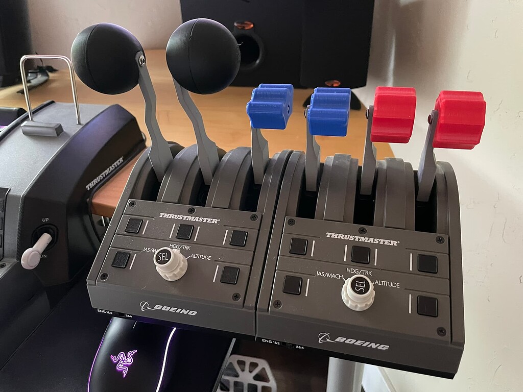 Thrustmaster TCA Boeing 3D Printed GA Throttle Quadrant Levers - Home ...