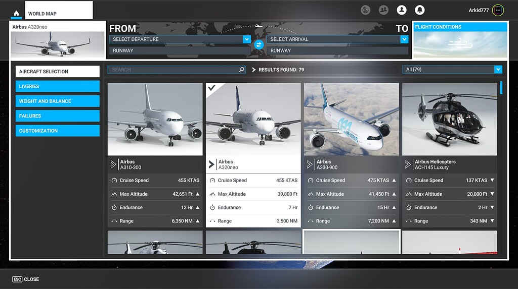 Add the developer's name/company’s name in the aircraft selection menu ...
