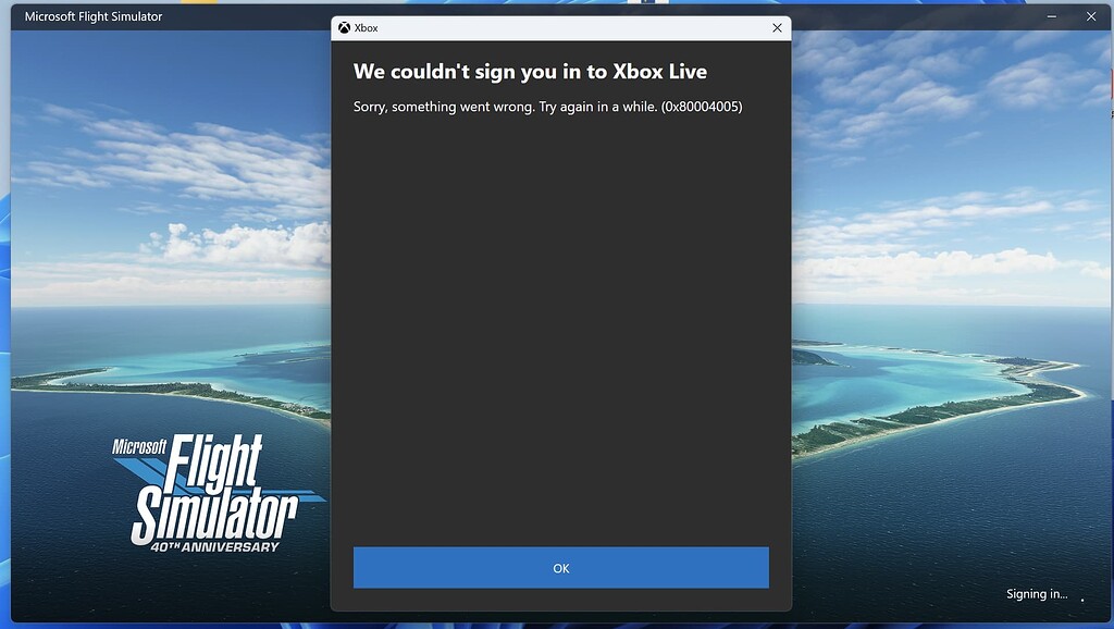XBOX Authentication down? - Hardware & Peripherals - Microsoft Flight Simulator Forums