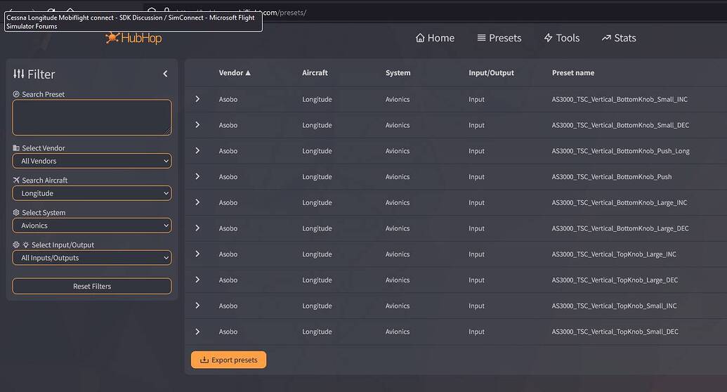 Cessna Longitude Mobiflight connect - SDK - Microsoft Flight Simulator Forums